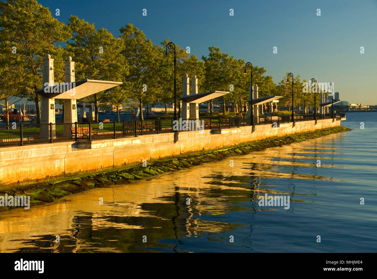 Waterfront walkway, Piers Park, Boston, Massachusetts Stock Photo - Alamy