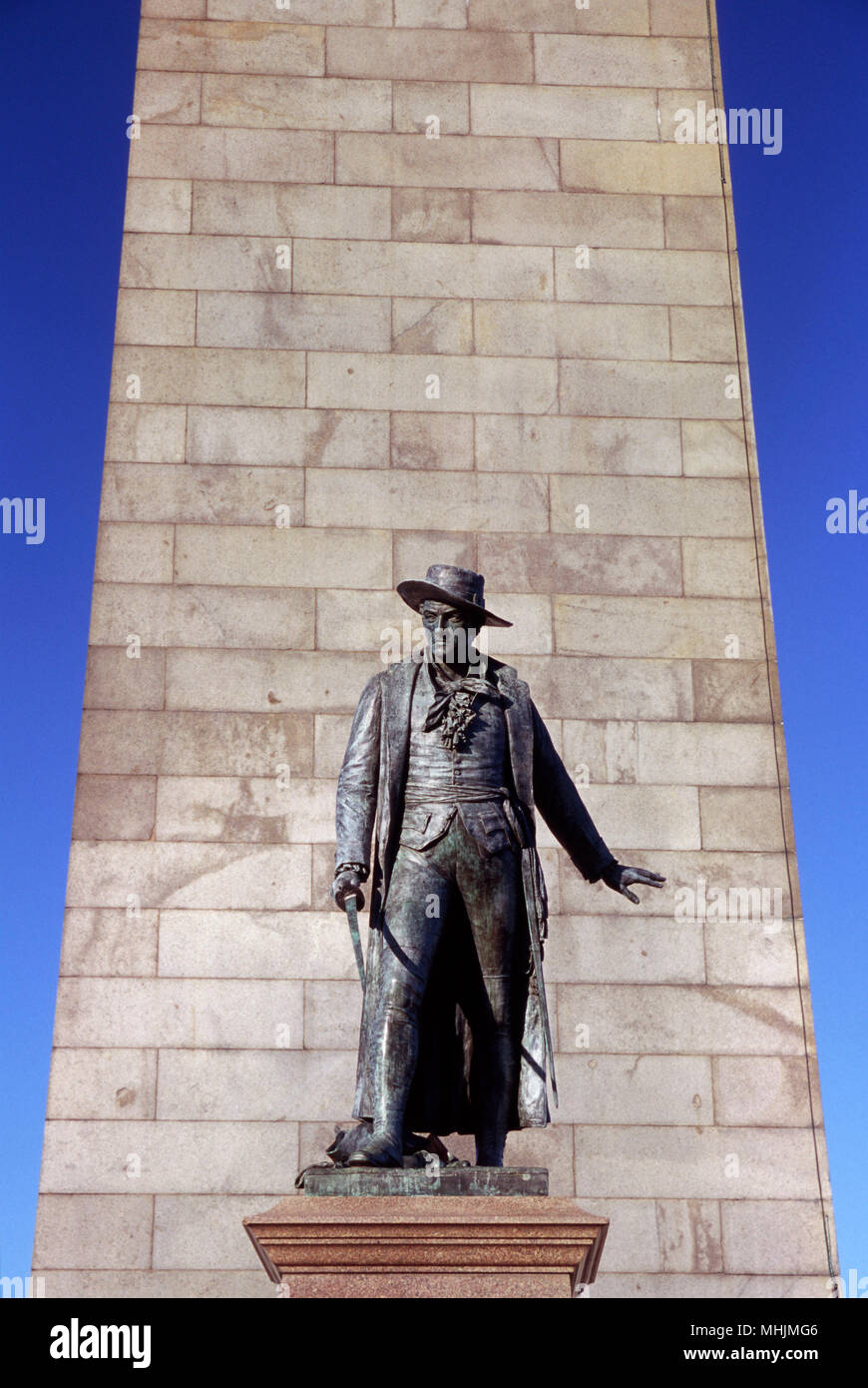 Colonel William Prescott statue at Bunker Hill Monument, Freedom Trail ...