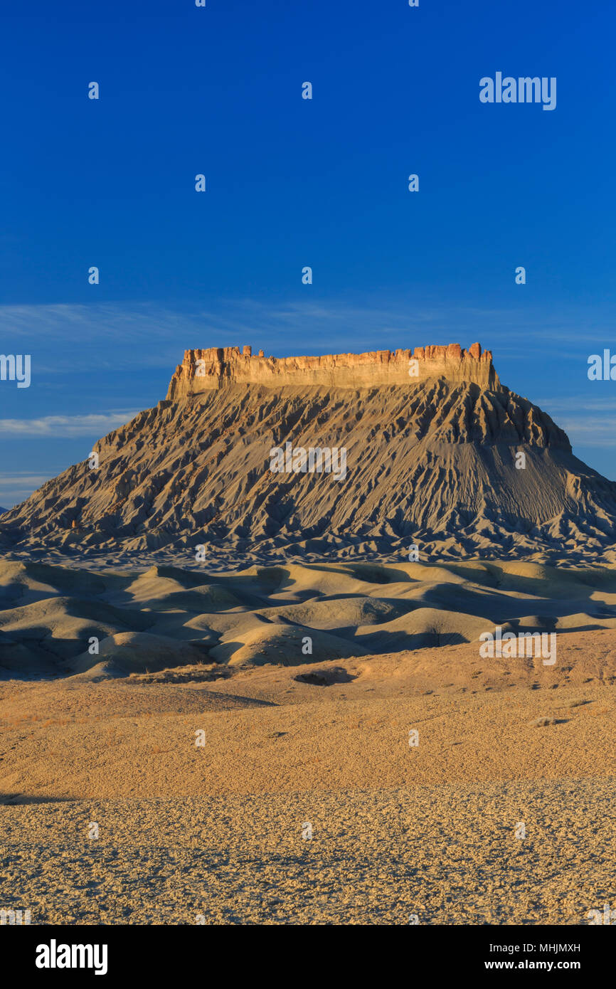 factory butte and badlands with morning light near hanksville, utah ...