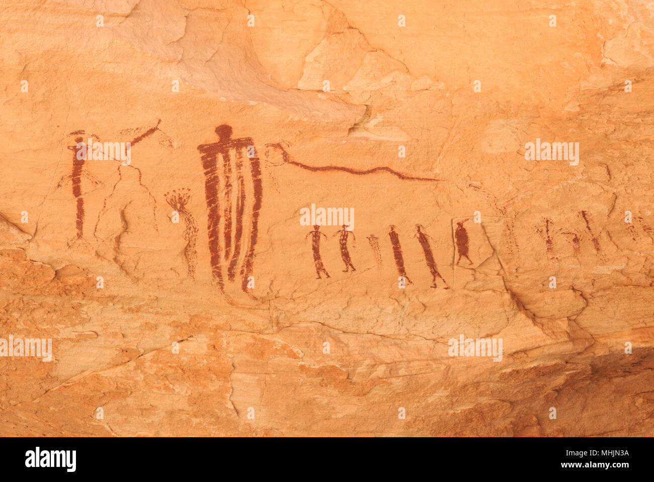 pictographs on a cliff wall in wild horse canyon near hanksville, utah ...