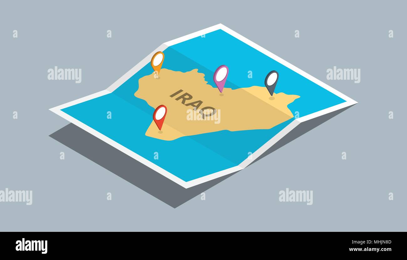 explore iraq maps with isometric style and pin location tag on top ...