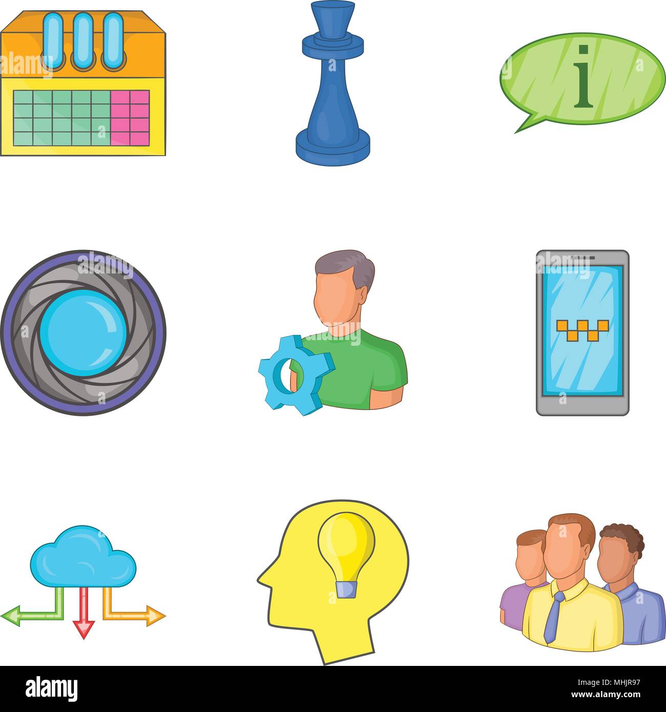 Progressive annex icons set, cartoon style Stock Vector Image & Art - Alamy