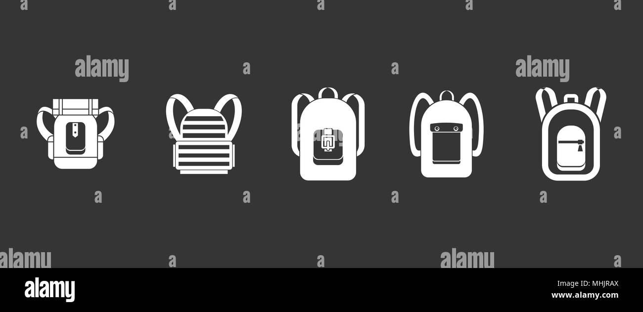 Backpack icon set grey vector Stock Vector Image & Art - Alamy