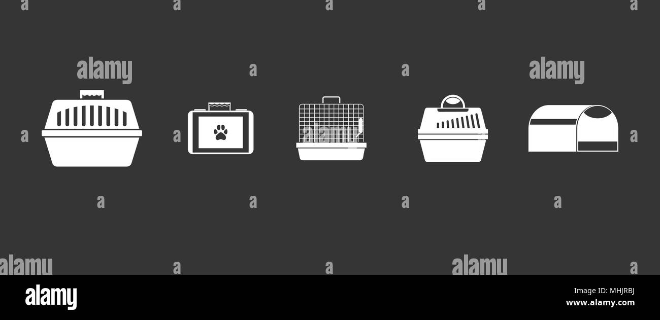 Pet cage icon set grey vector Stock Vector Image & Art - Alamy