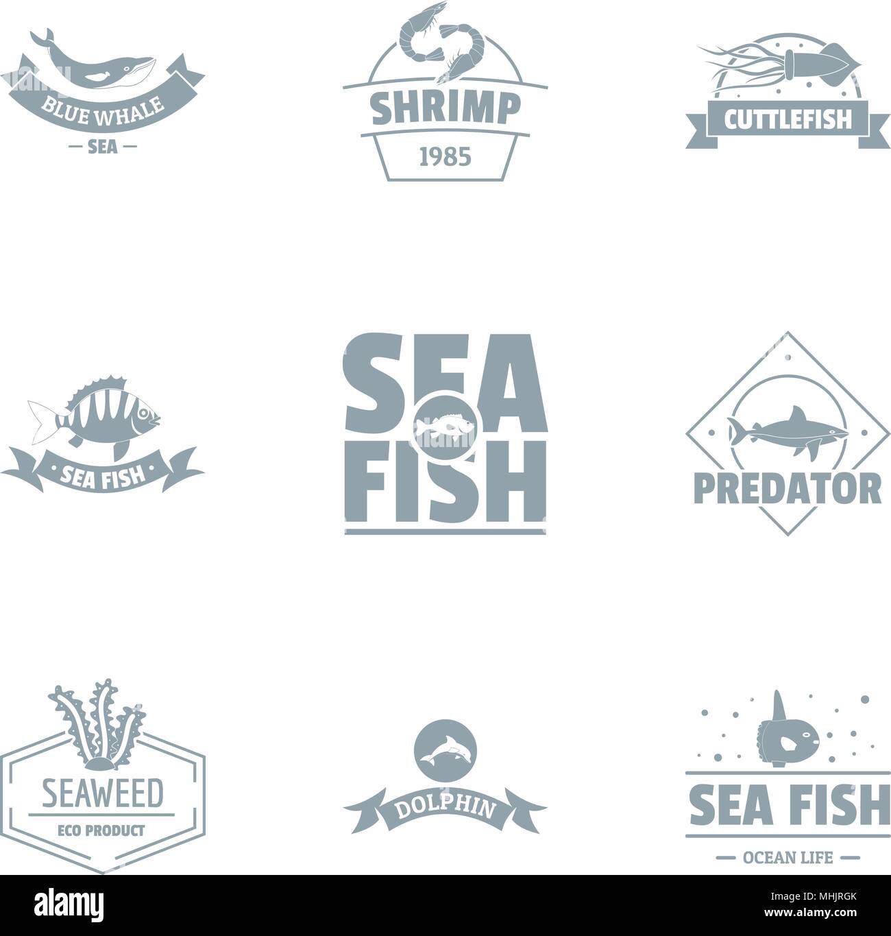 Sea world logo set, simple style Stock Vector Image & Art - Alamy