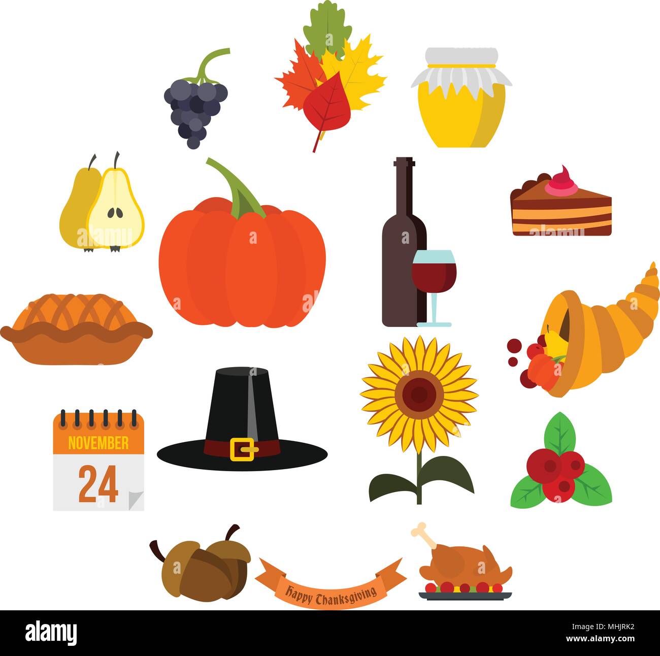 Thanksgiving icons hi-res stock photography and images - Alamy