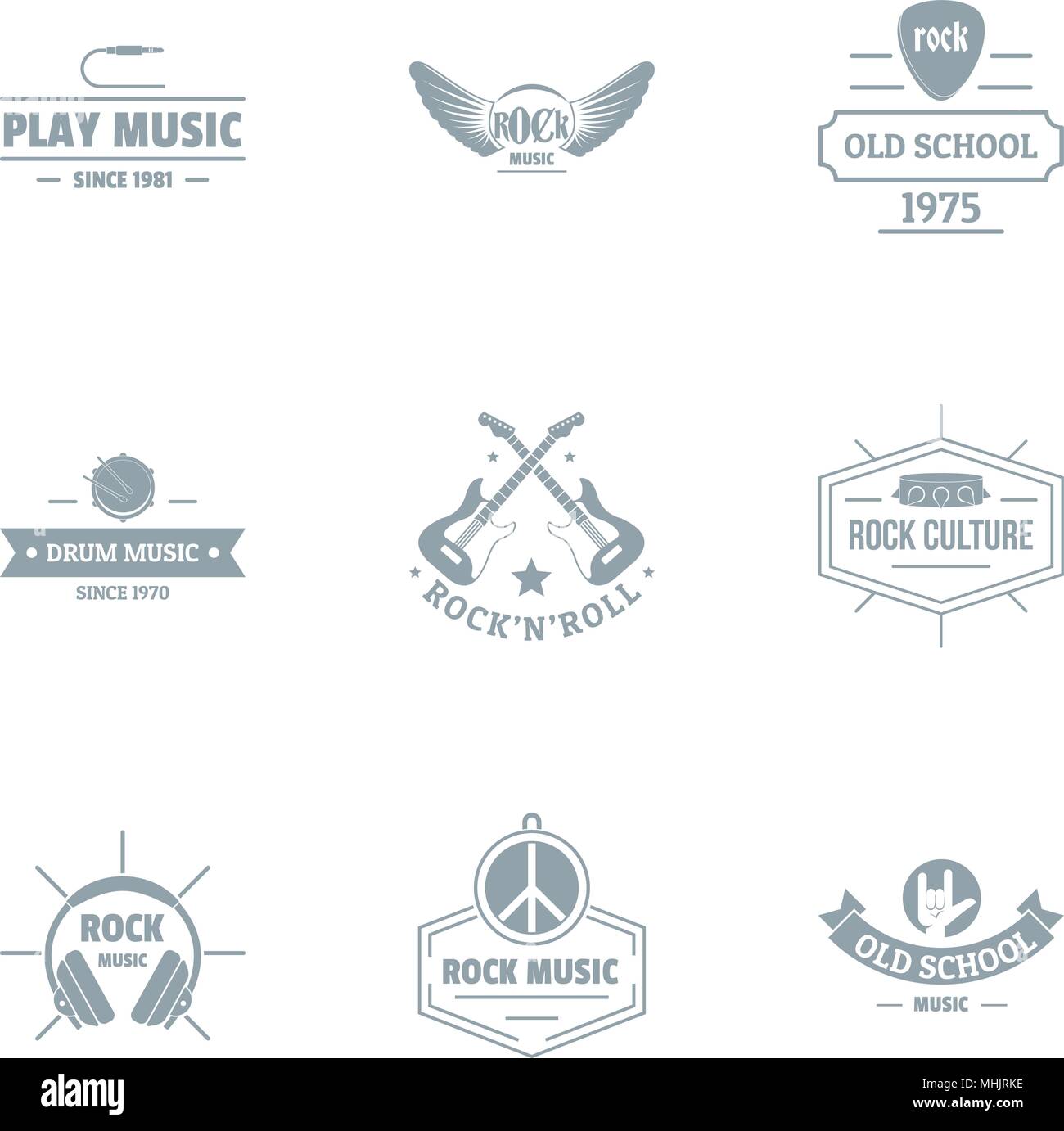 Rock music logo set, simple style Stock Vector Image & Art - Alamy