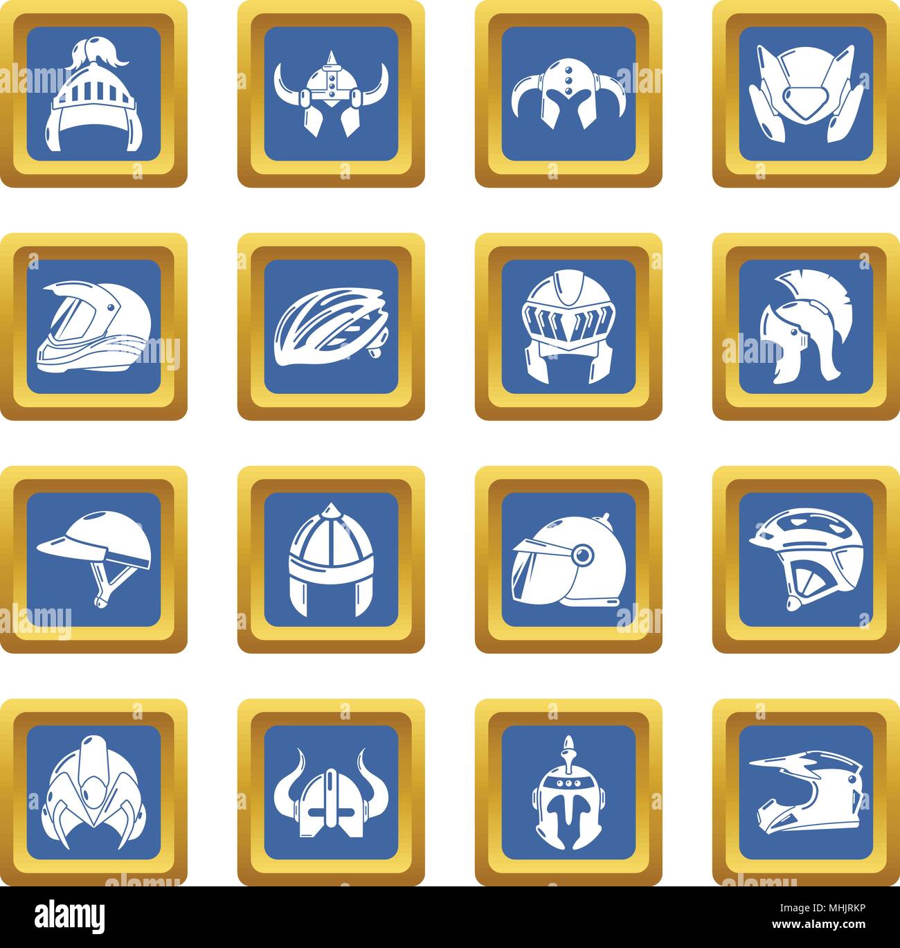 Helmet icons set blue square vector Stock Vector Image & Art - Alamy
