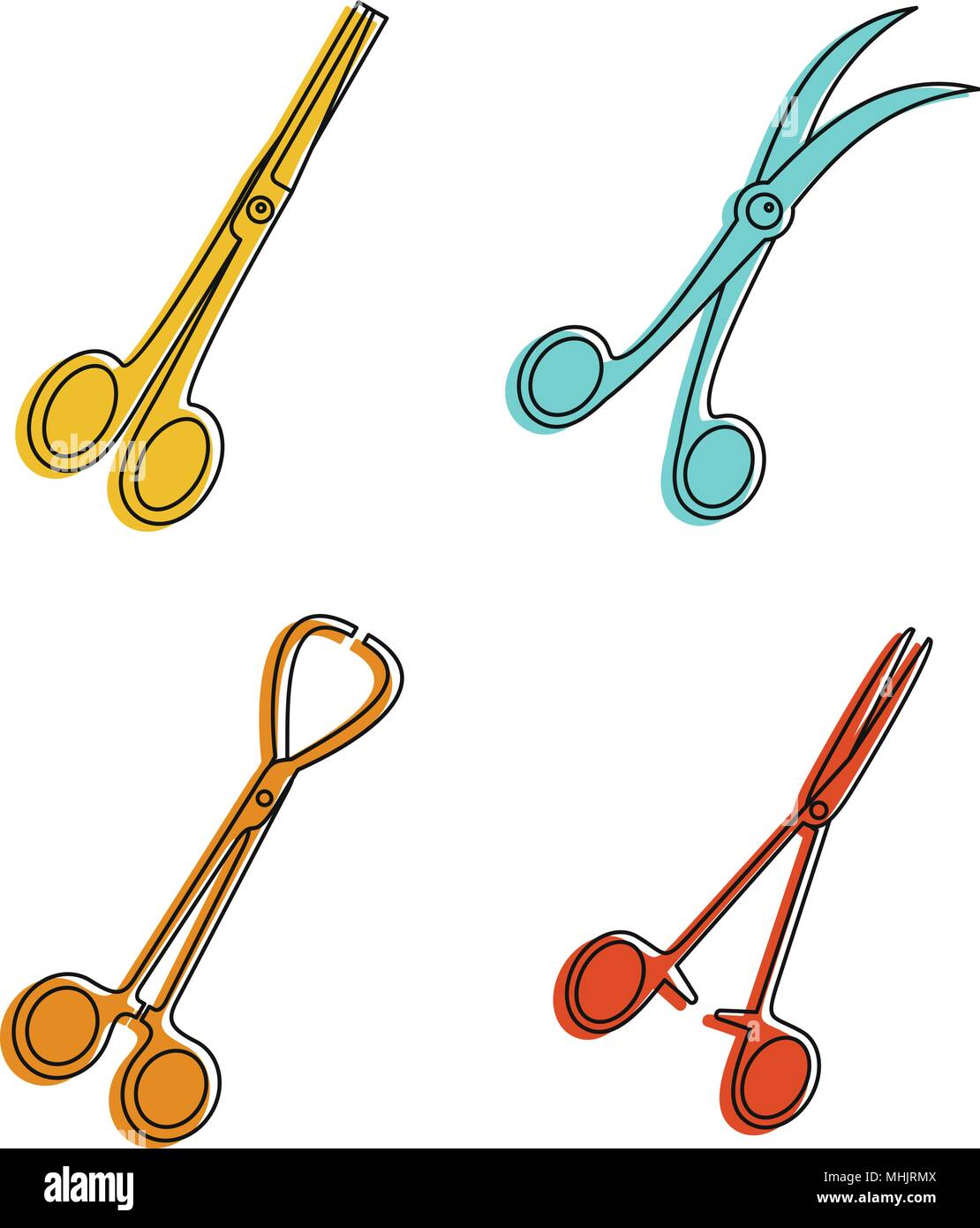 Forceps icon set, color outline style Stock Vector Image & Art - Alamy