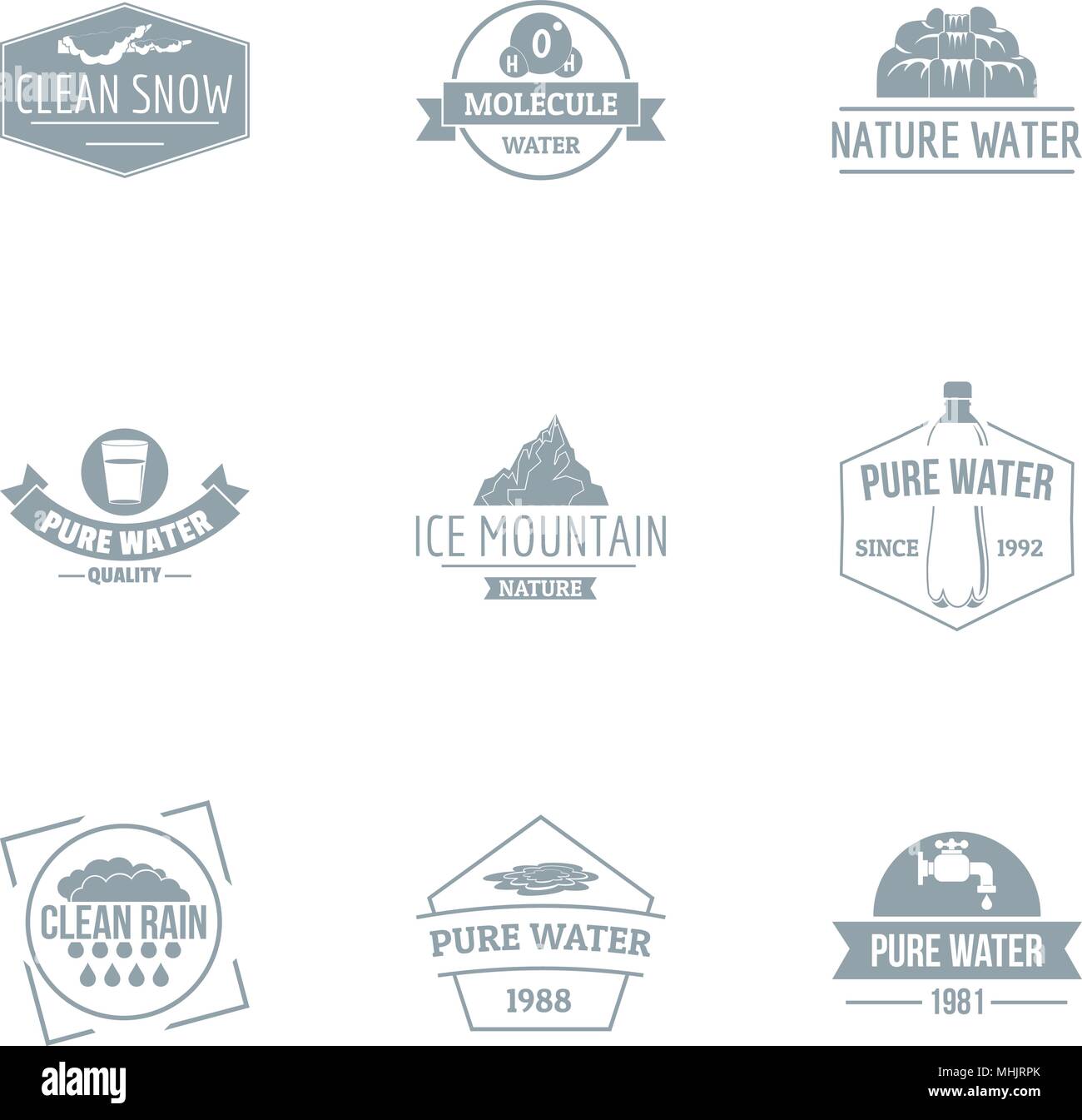 Clean water logo set, simple style Stock Vector Image & Art - Alamy