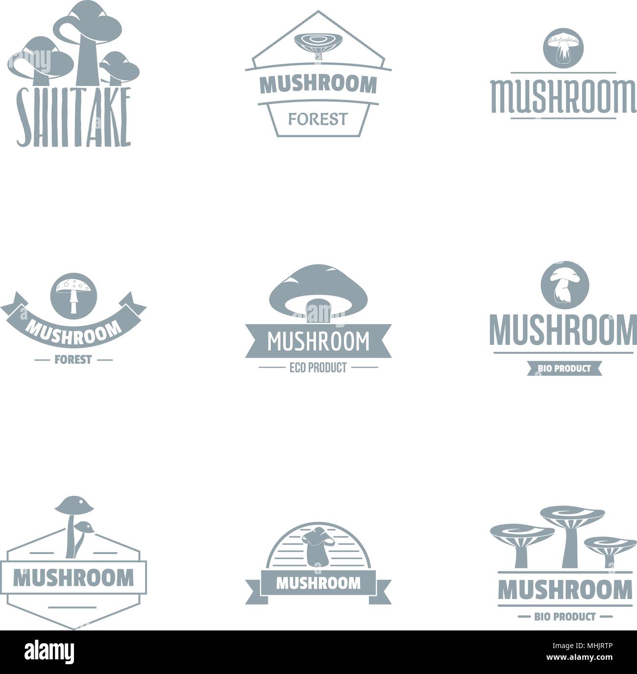 Fungus logo set, simple style Stock Vector Image & Art - Alamy