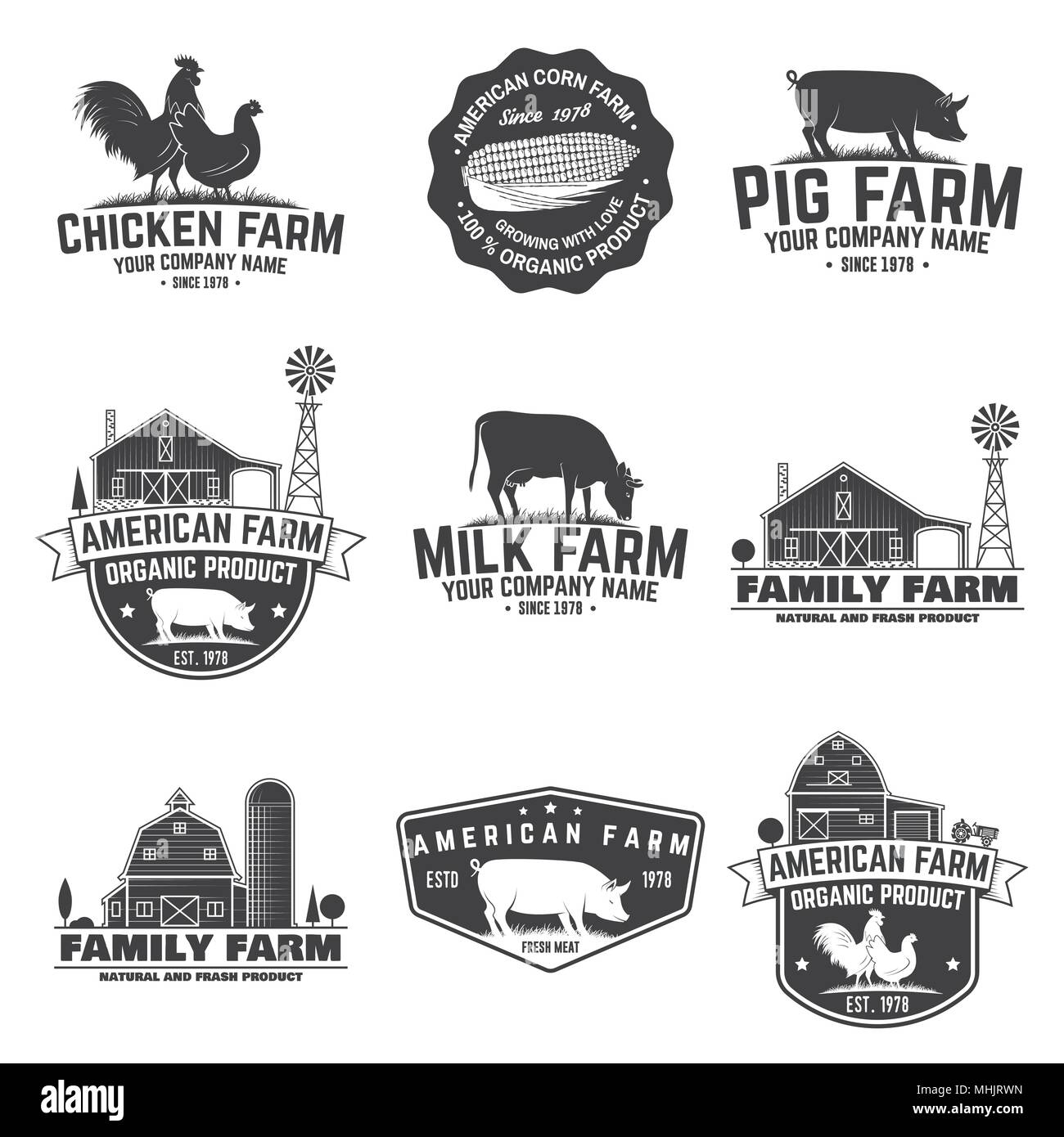 American Farm Badge or Label. Vector illustration Stock Vector Image ...