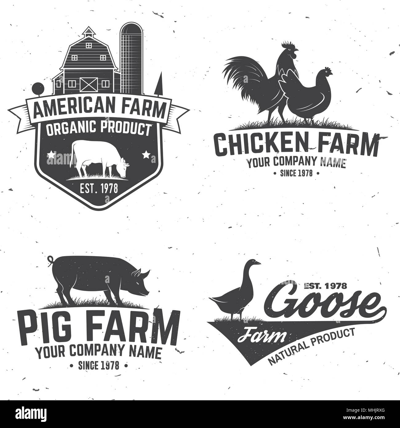 Chicken Farm Badge or Label. Vector illustration Stock Vector Image ...