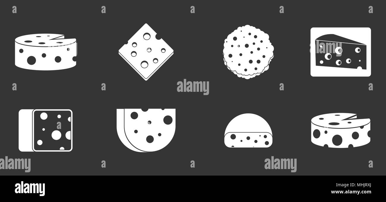 Cheese icon set grey vector Stock Vector Image & Art - Alamy