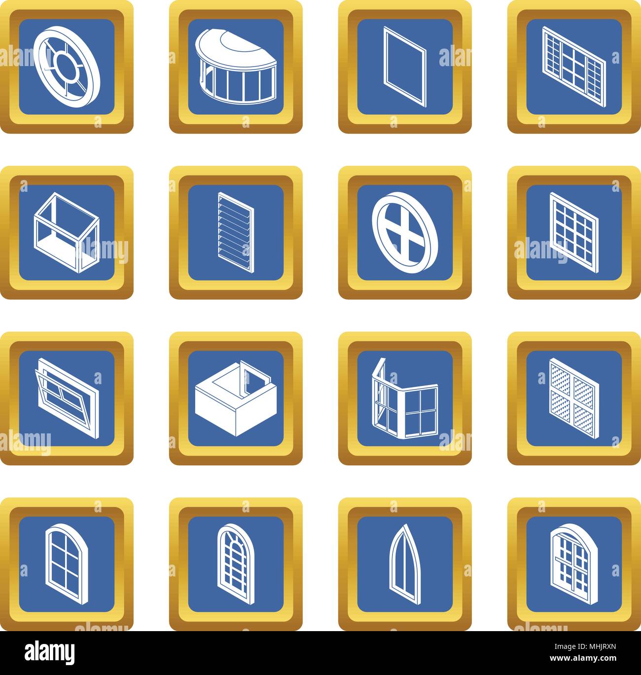 Window forms icons set blue square vector Stock Vector Image & Art - Alamy