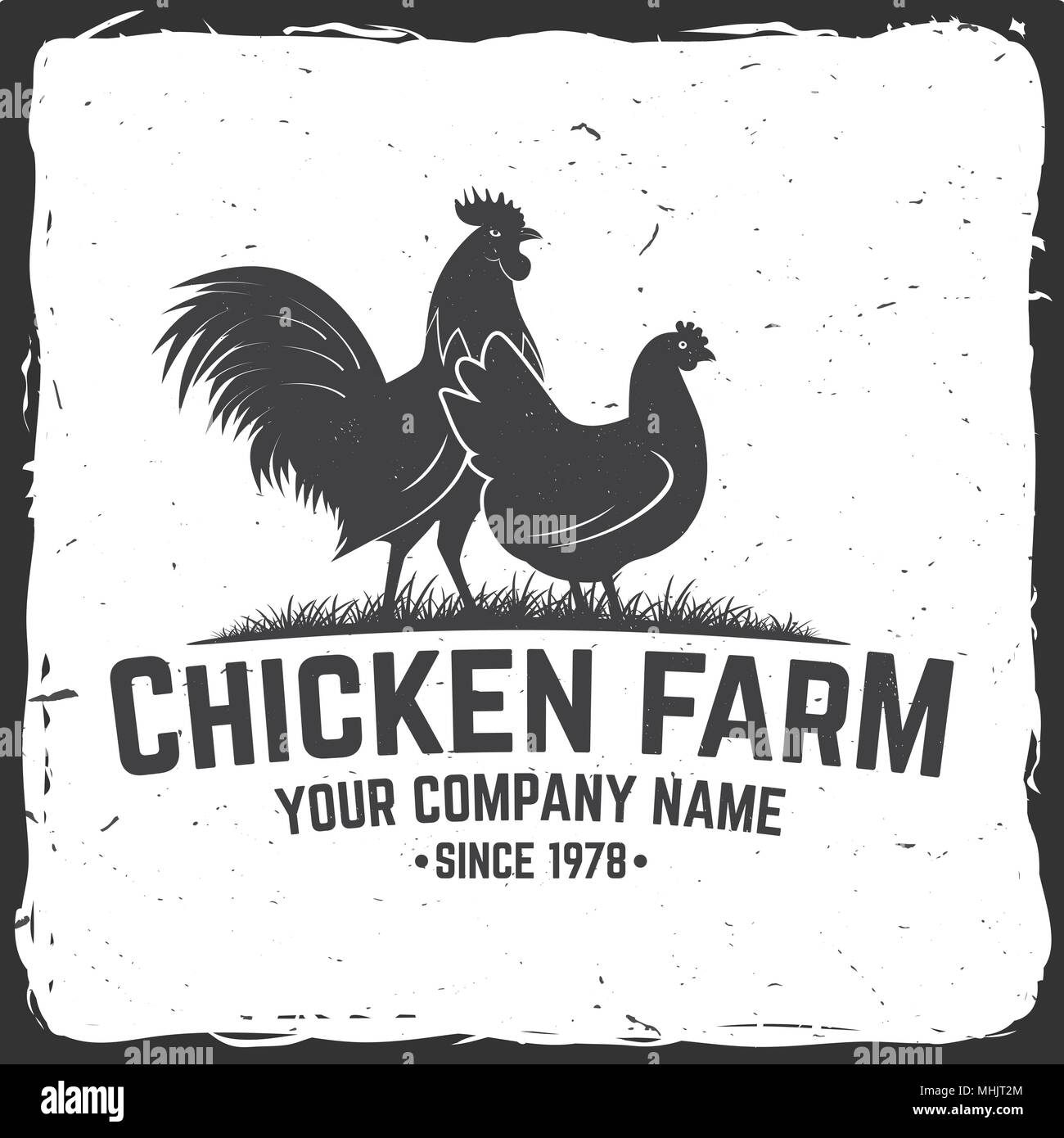 Chicken Farm Badge or Label. Vector illustration Stock Vector Image ...