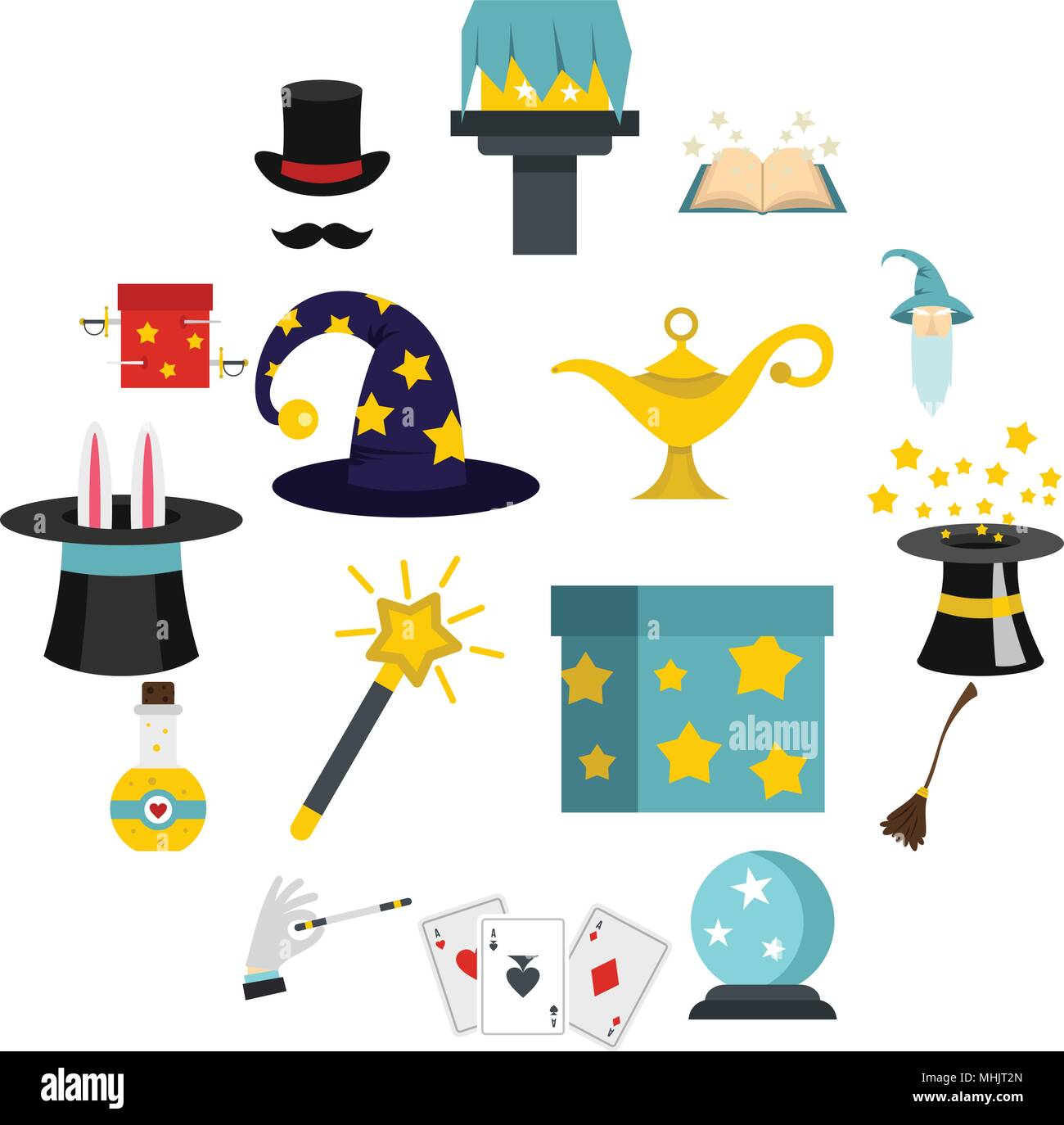 Magic icons set in flat style Stock Vector Image & Art - Alamy