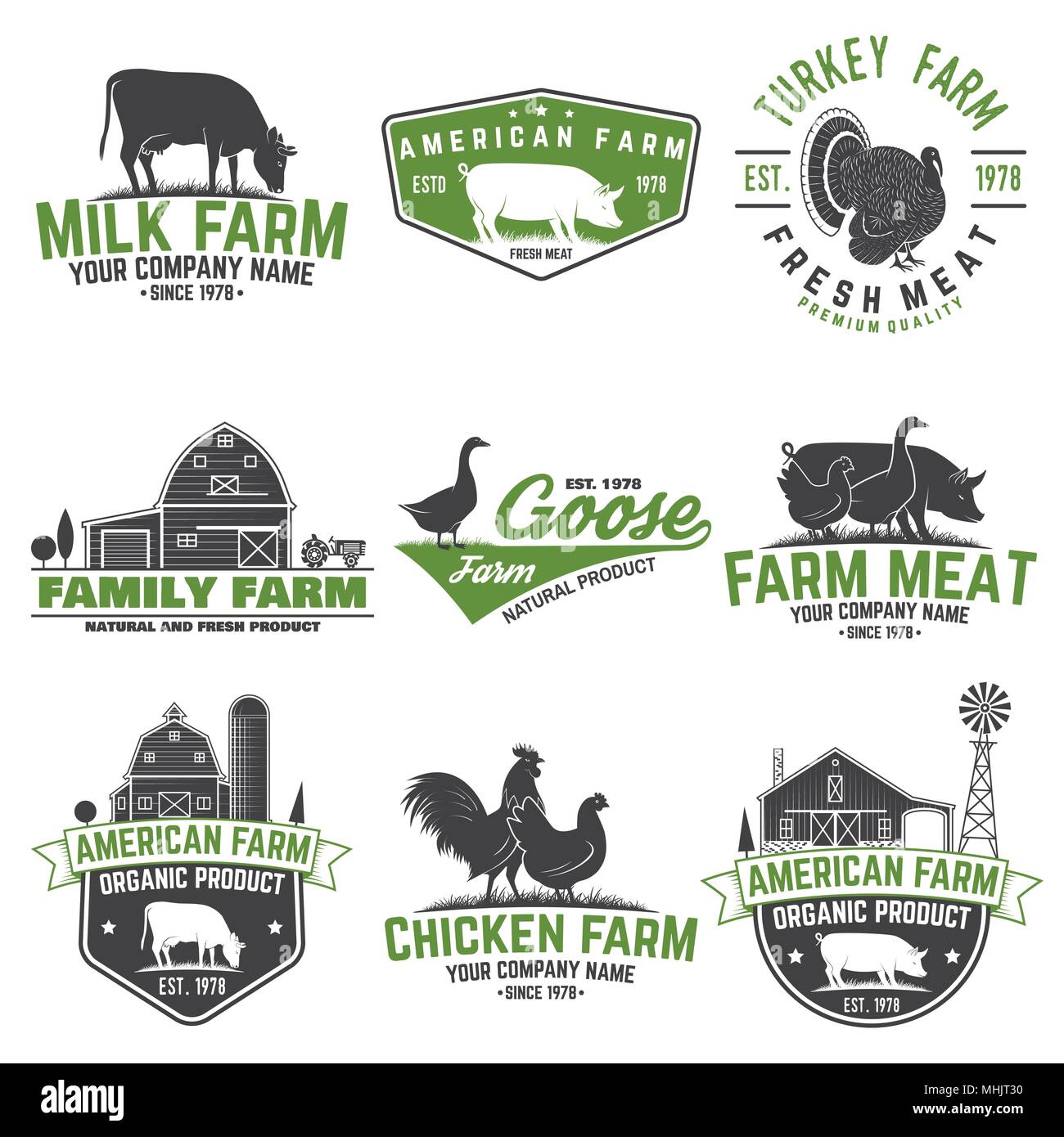 American Farm Badge or Label. Vector illustration Stock Vector Image ...