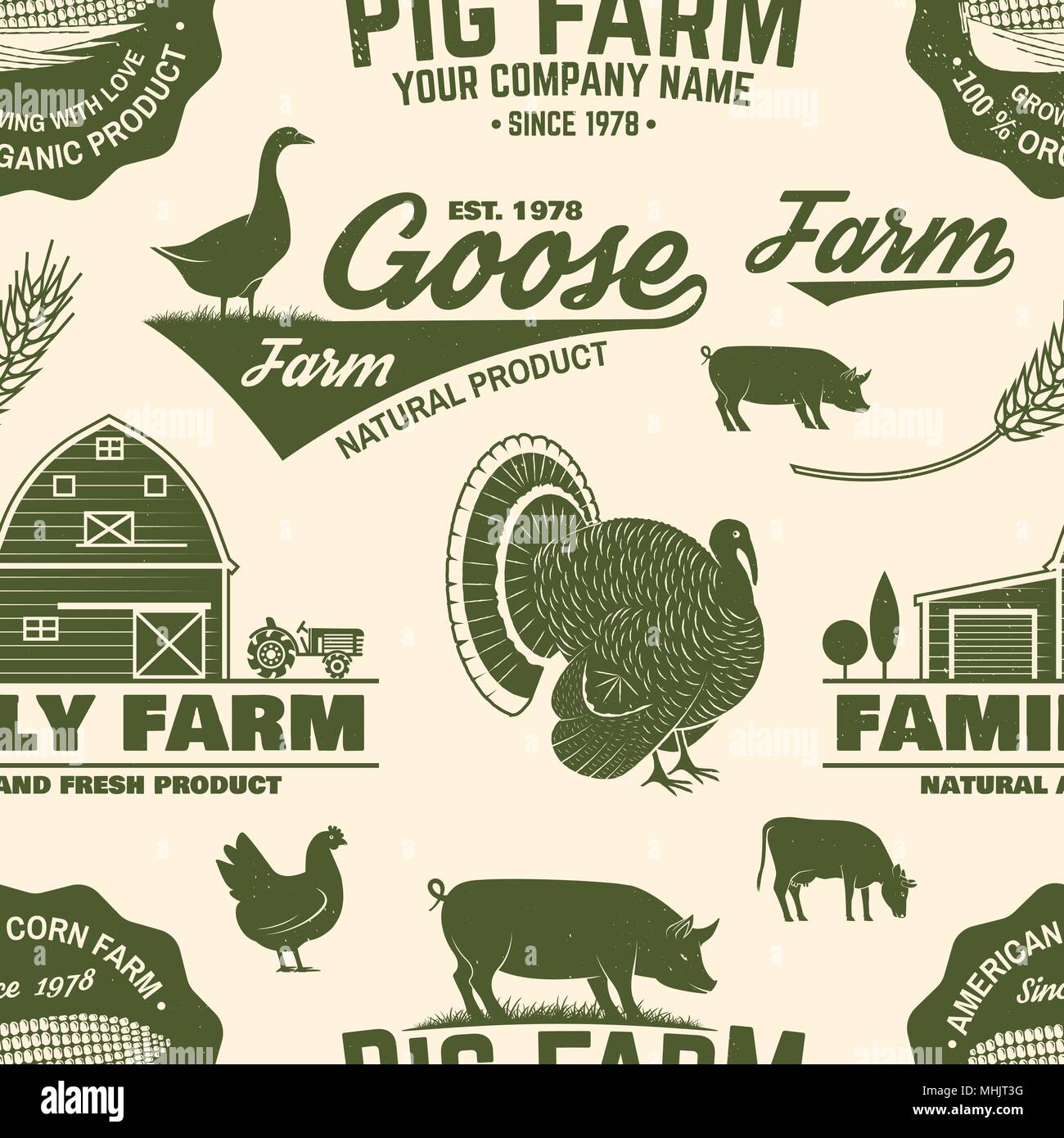 American Farm seamless pattern. Vector Stock Vector Image & Art - Alamy
