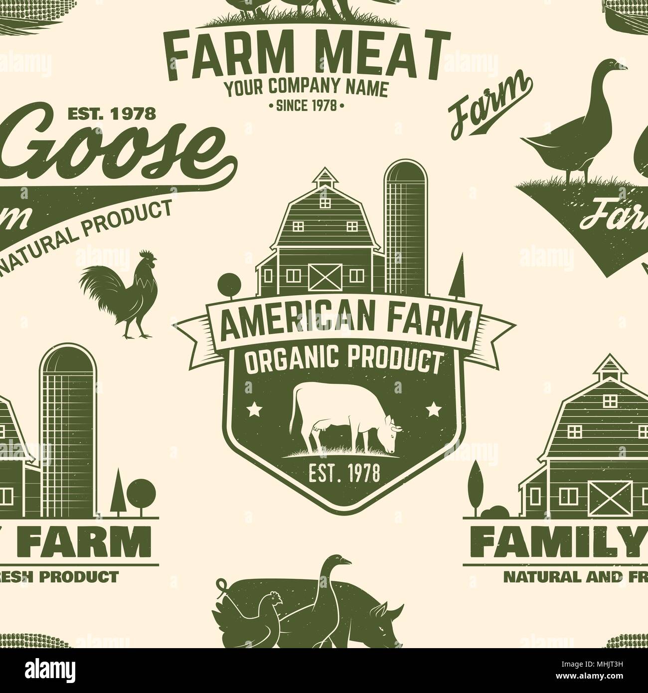 American Farm seamless pattern. Vector Stock Vector Image & Art - Alamy