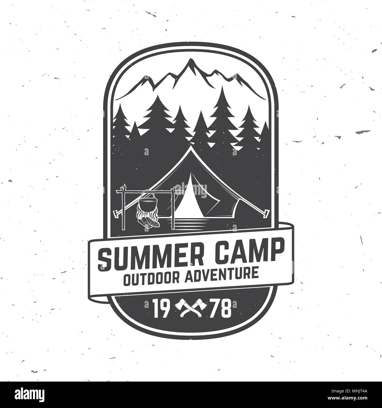 Summer Camp Vector Illustration Concept For Shirt Or Logo Print