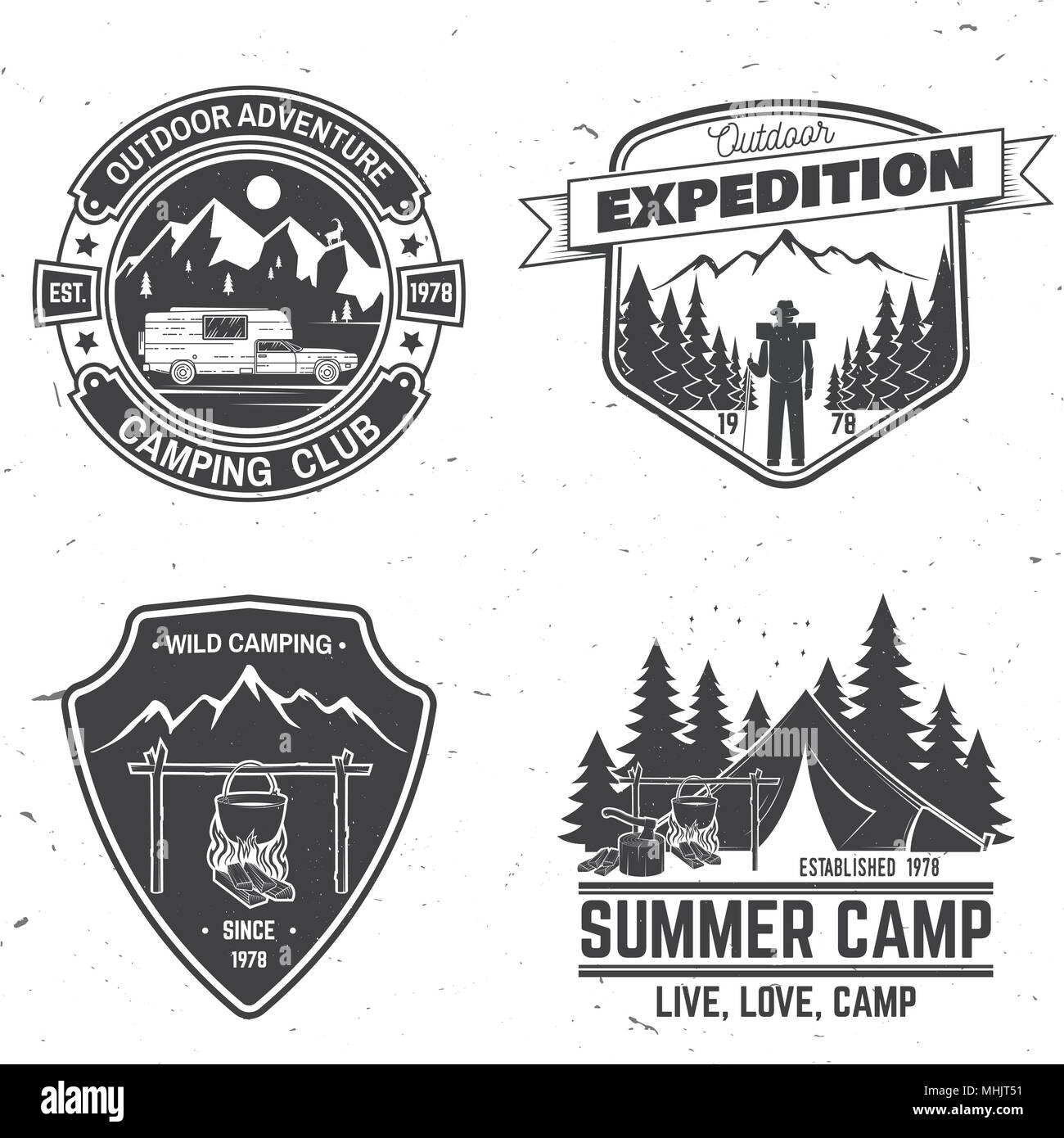 Summer Camp Vector Illustration Concept For Shirt Or Logo Print
