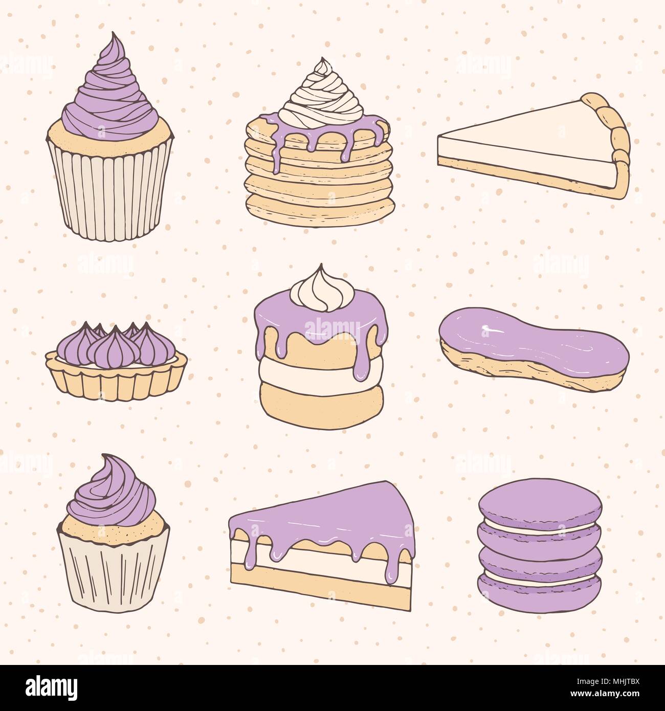 Hand drawing cake shop cakes Stock Vector Images - Alamy