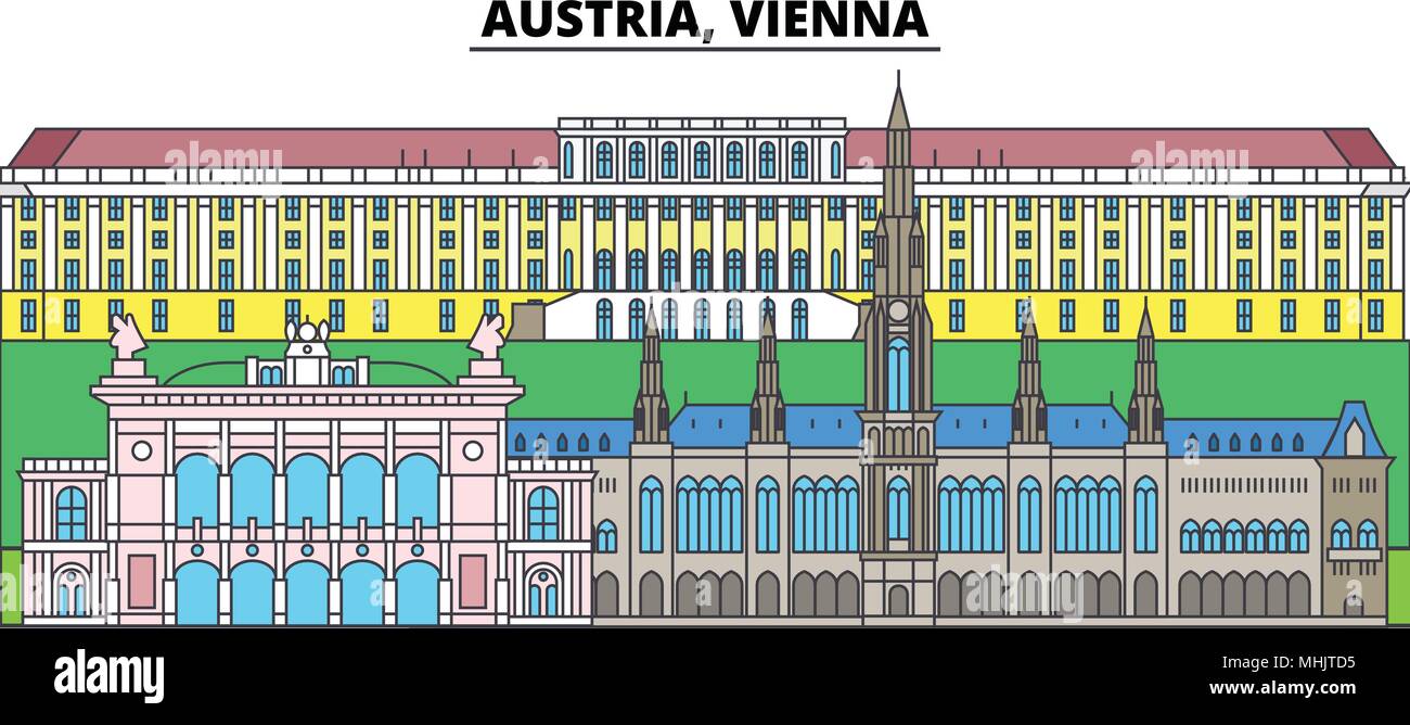 Austria, Vienna. City skyline, architecture, buildings, streets ...