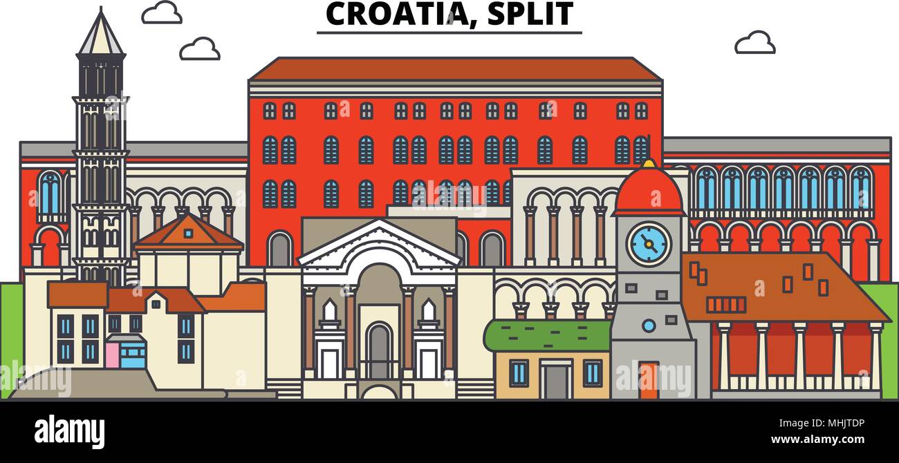 Croatia, Split. City skyline, architecture, buildings, streets ...