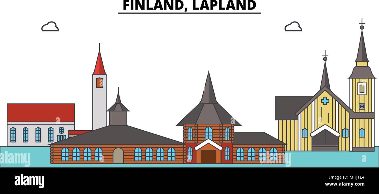 Finland, Lapland. City skyline, architecture, buildings, streets ...