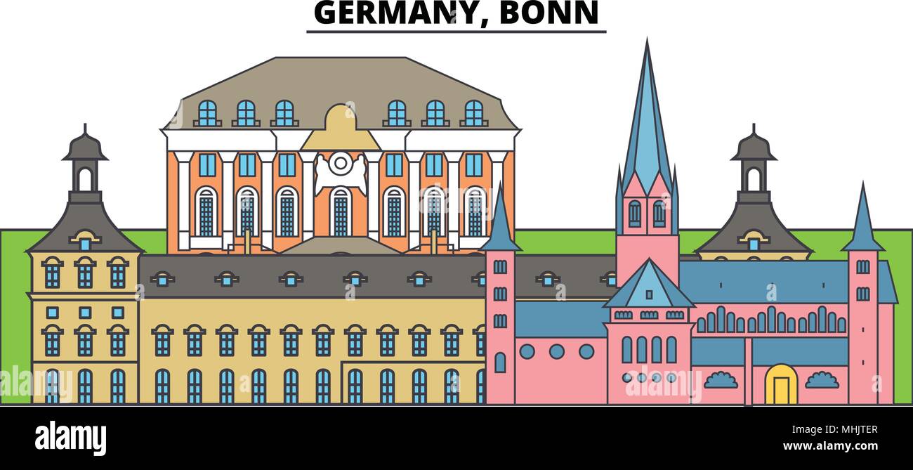 Germany, Bonn. City skyline, architecture, buildings, streets ...
