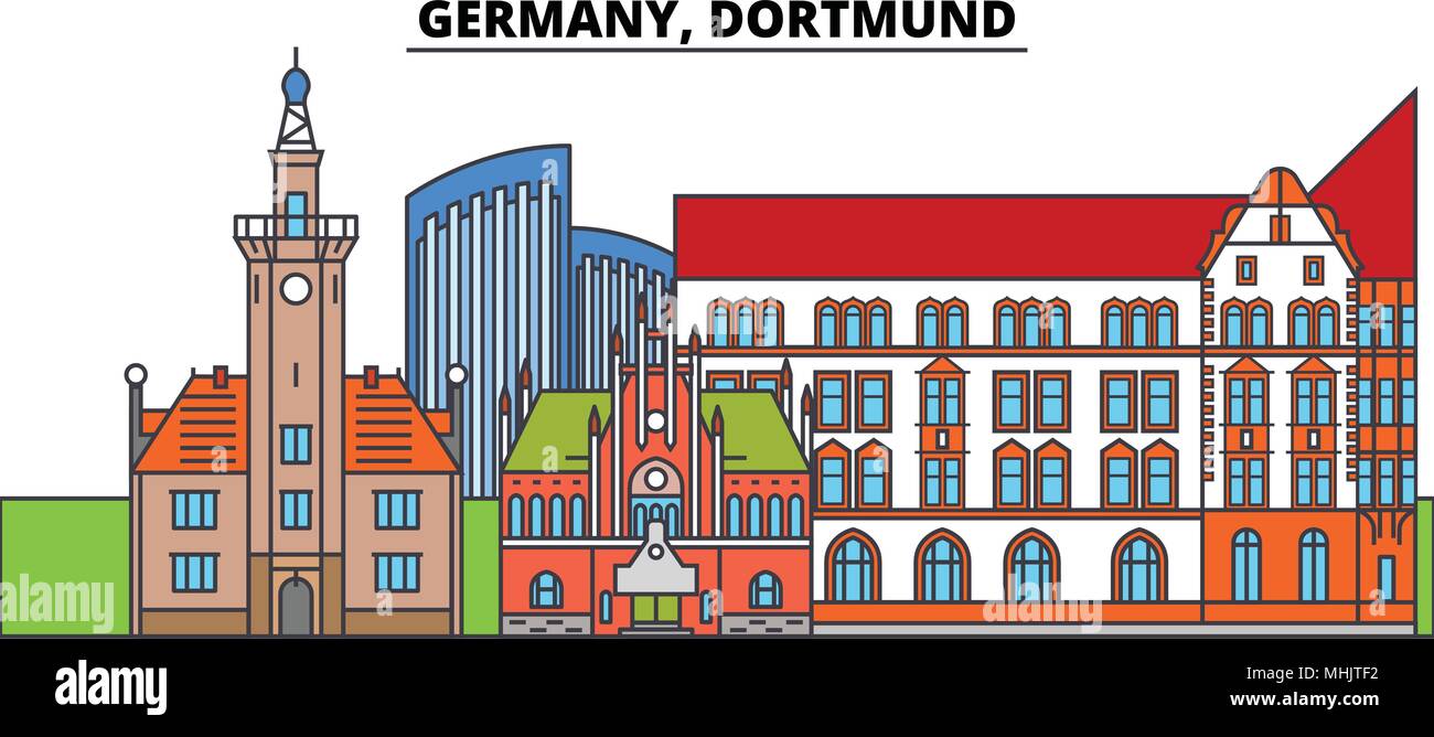 Germany, Dortmund. City skyline, architecture, buildings, streets ...