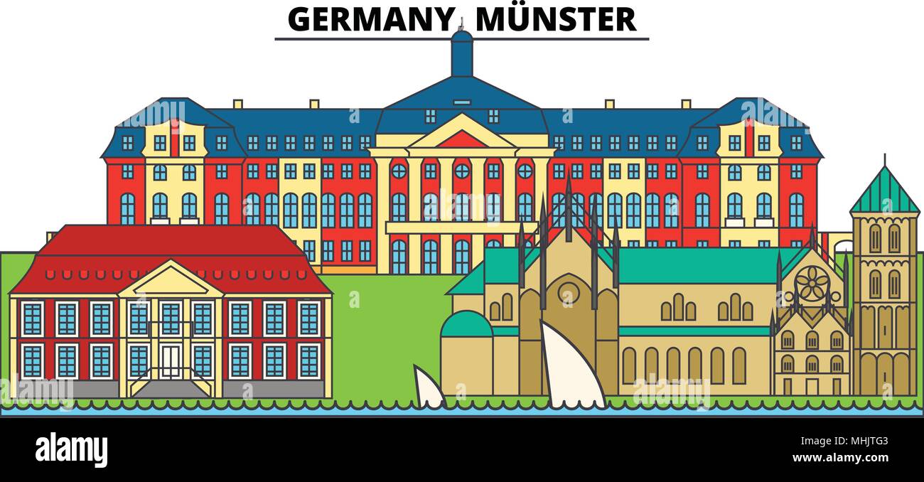 Germany, Munster. City skyline, architecture, buildings, streets ...