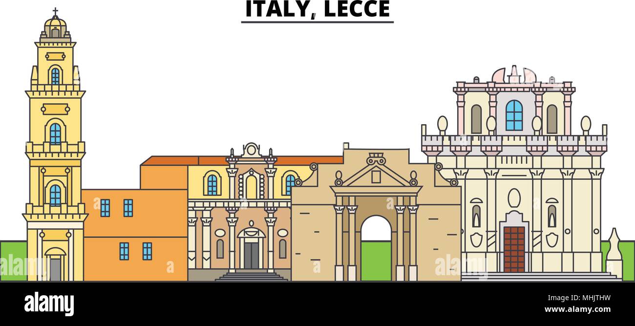 Italy, Lecce. City skyline, architecture, buildings, streets ...