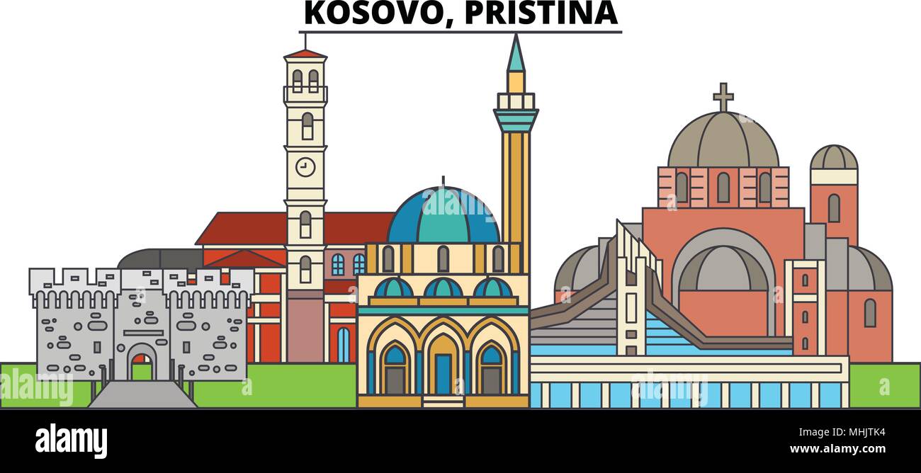 Kosovo, Pristina. City skyline, architecture, buildings, streets ...