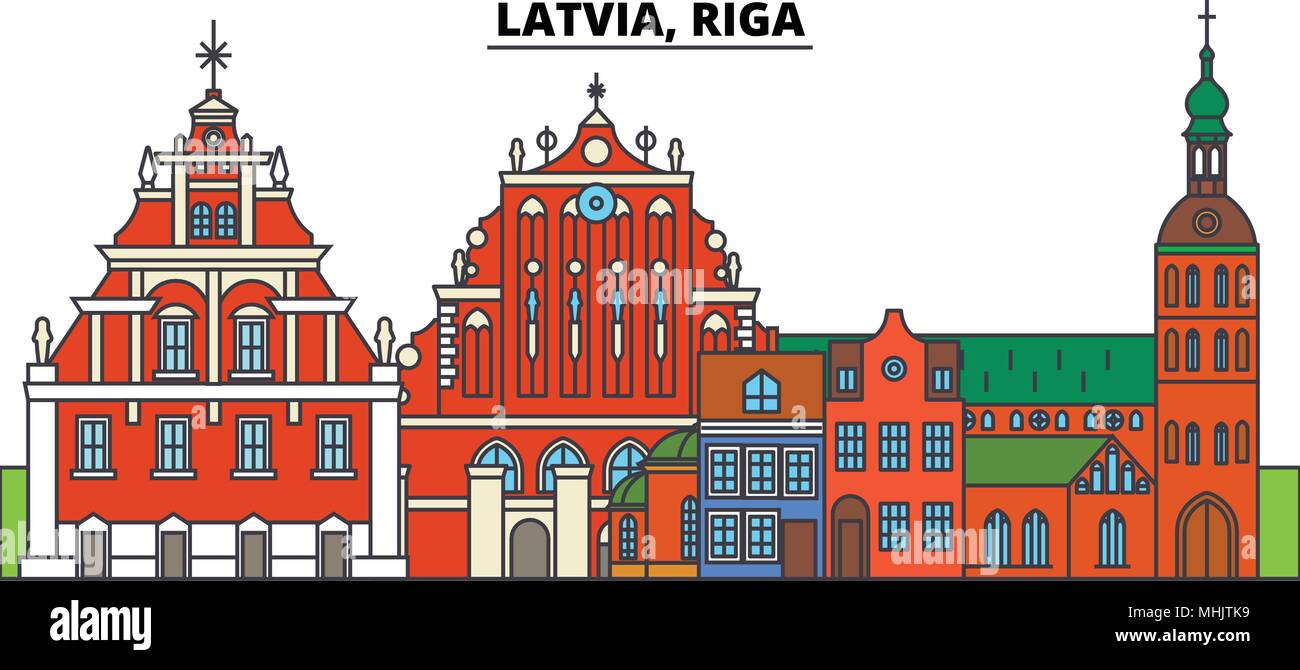 Latvia, Riga. City skyline, architecture, buildings, streets, silhouette, landscape, panorama ...