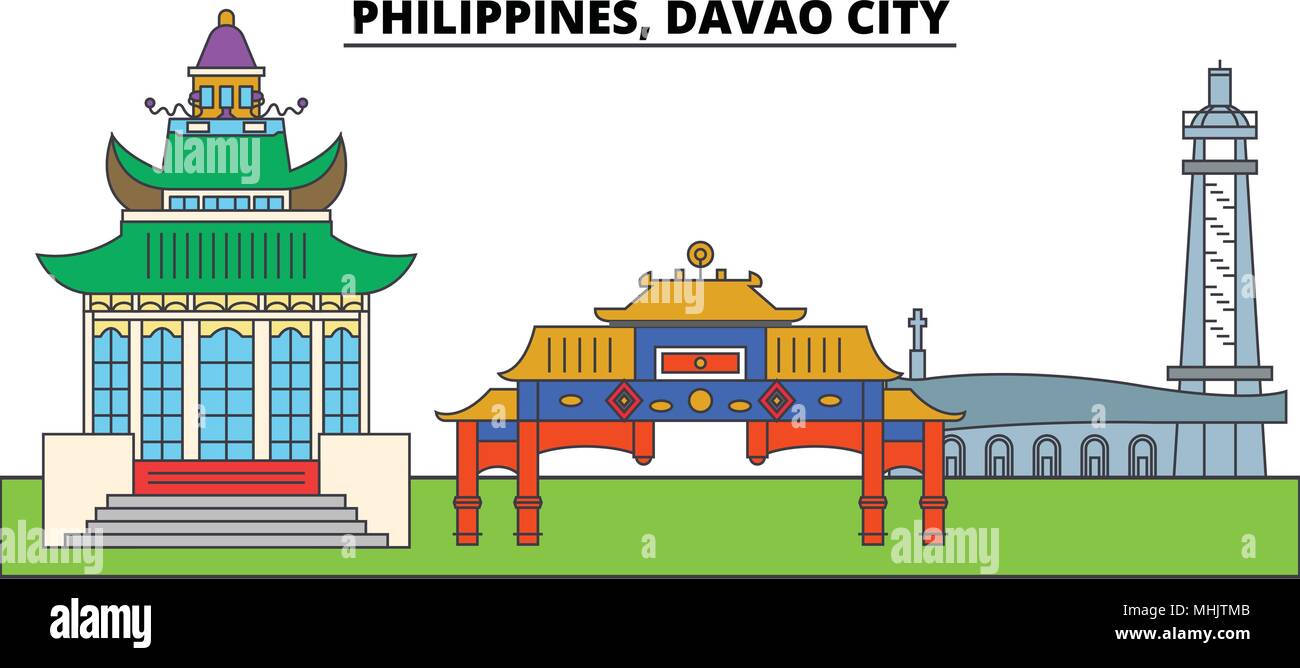 Philippines, Davao City. City skyline, architecture, buildings, streets ...
