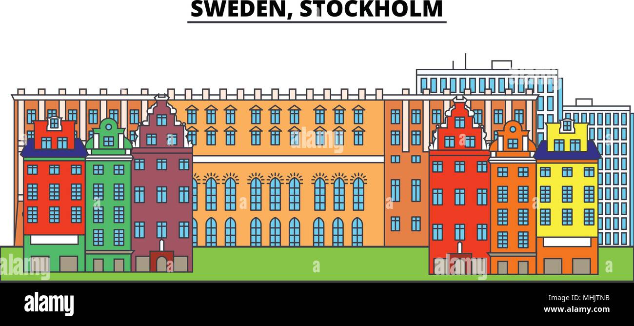 Sweden, Stockholm. City skyline, architecture, buildings, streets ...