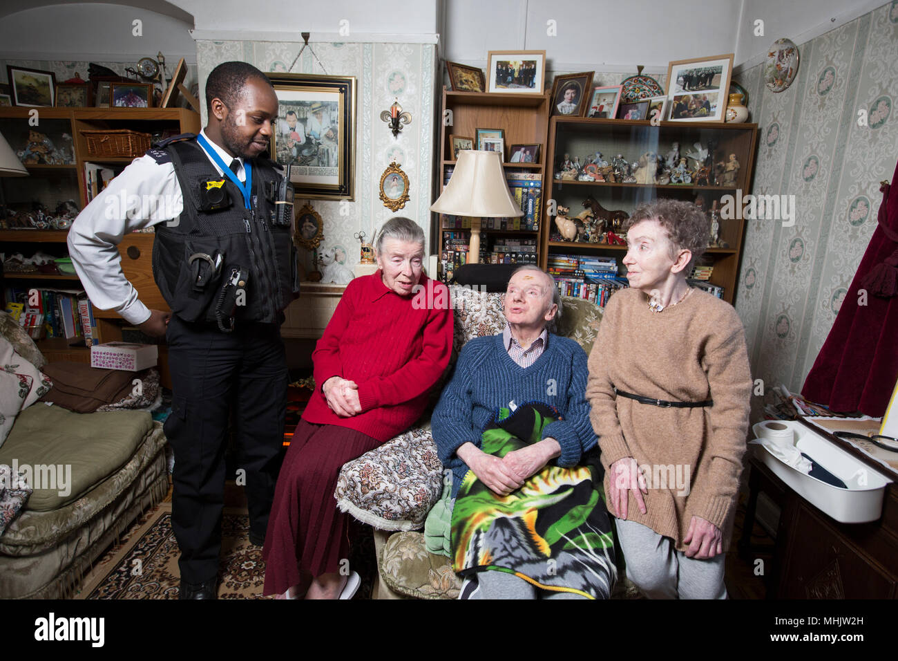 Three elderly siblings being visited by Metropolitan Police officers ...