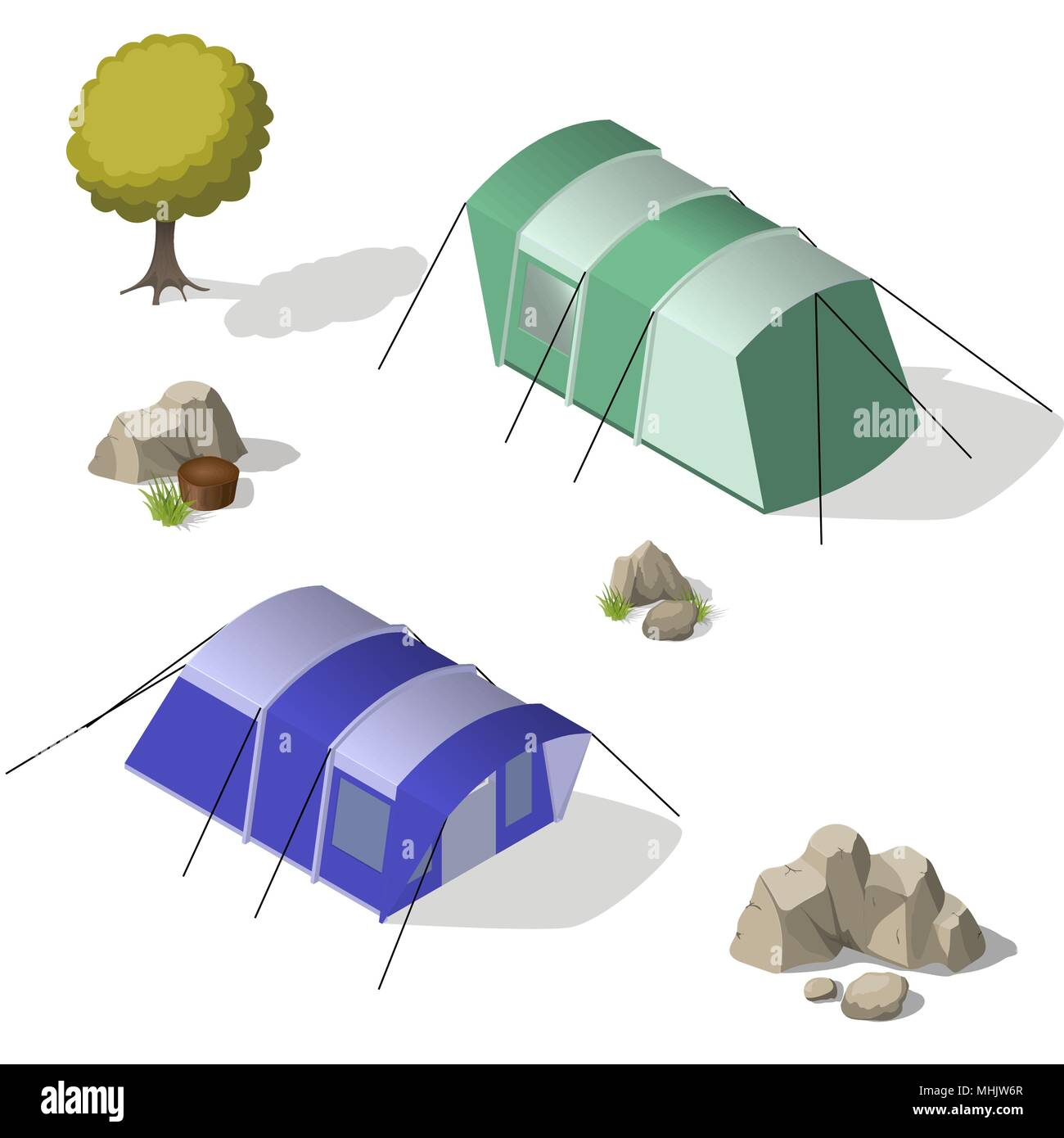 Isometric set of tourist tents Stock Vector Image & Art - Alamy