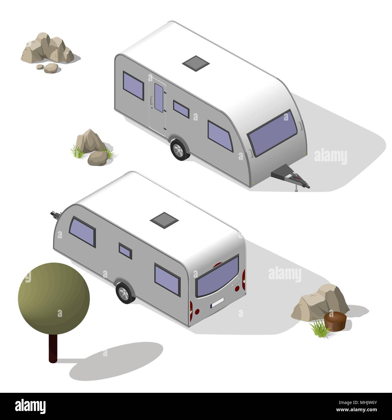 Caravan home trailer park Stock Vector Images - Alamy