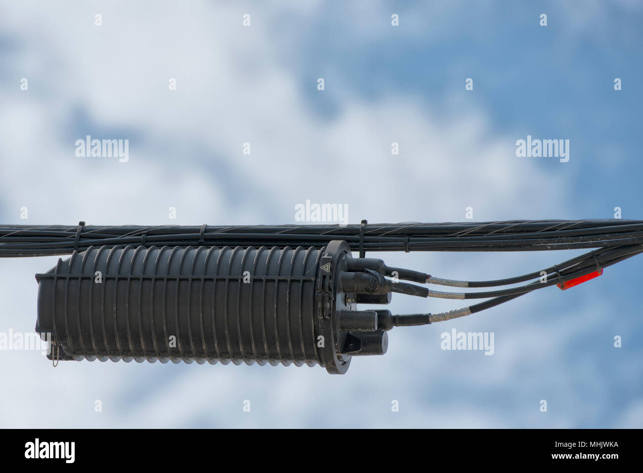 Electric Power Lines connector high voltage electicity Stock Photo - Alamy