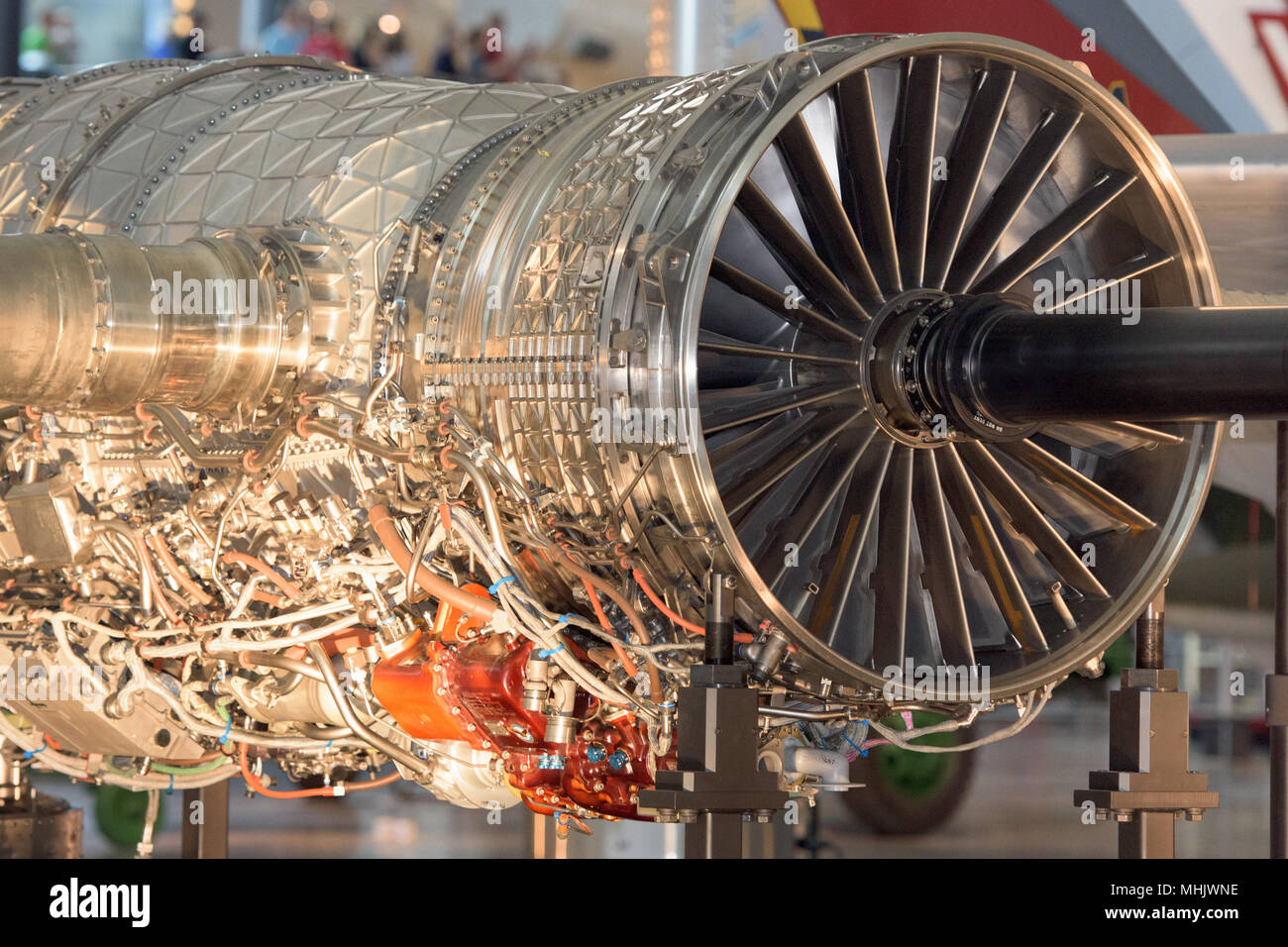 Airplane Jet gas turbine engine detail Stock Photo - Alamy