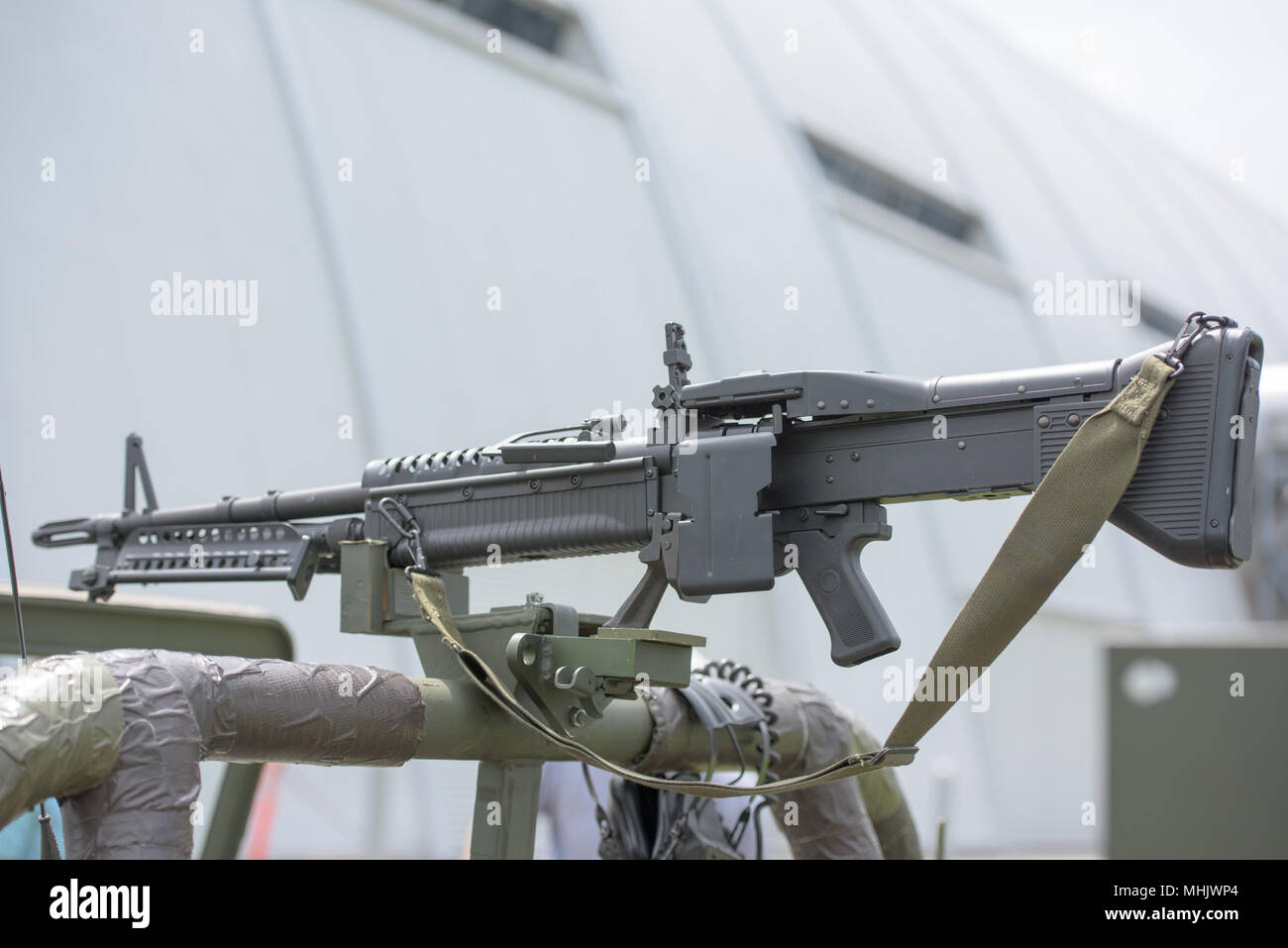 Machine Gun on a II world war Jeep detail close up Stock Photo - Alamy