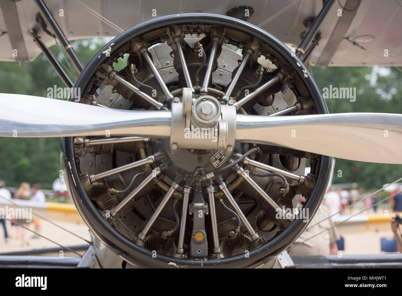 old airplane iron propeller engine detail Stock Photo - Alamy