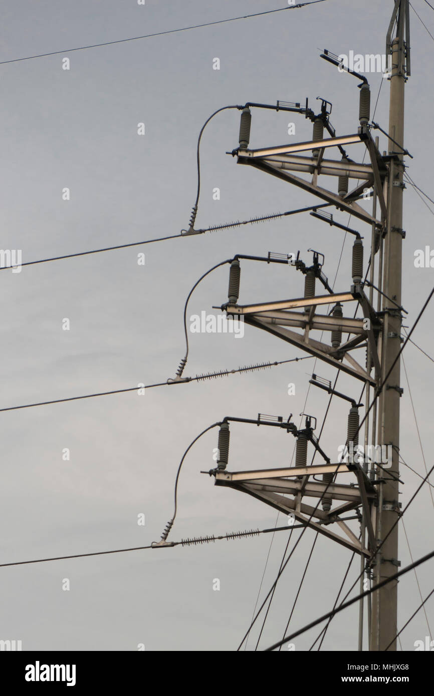 Power lines and cables in Philippines Stock Photo - Alamy