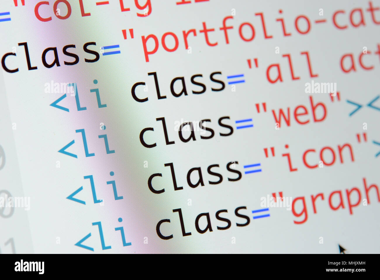 Real Html Code Developing Screen Programing Workflow Abstract Algorithm Concept Lines Of Html