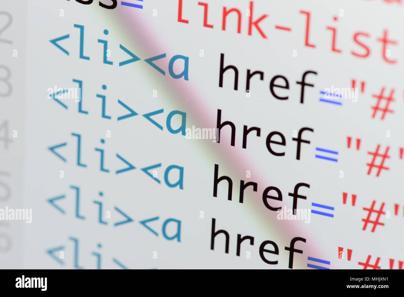 Real Html Code Developing Screen Programing Workflow Abstract Algorithm Concept Lines Of Html