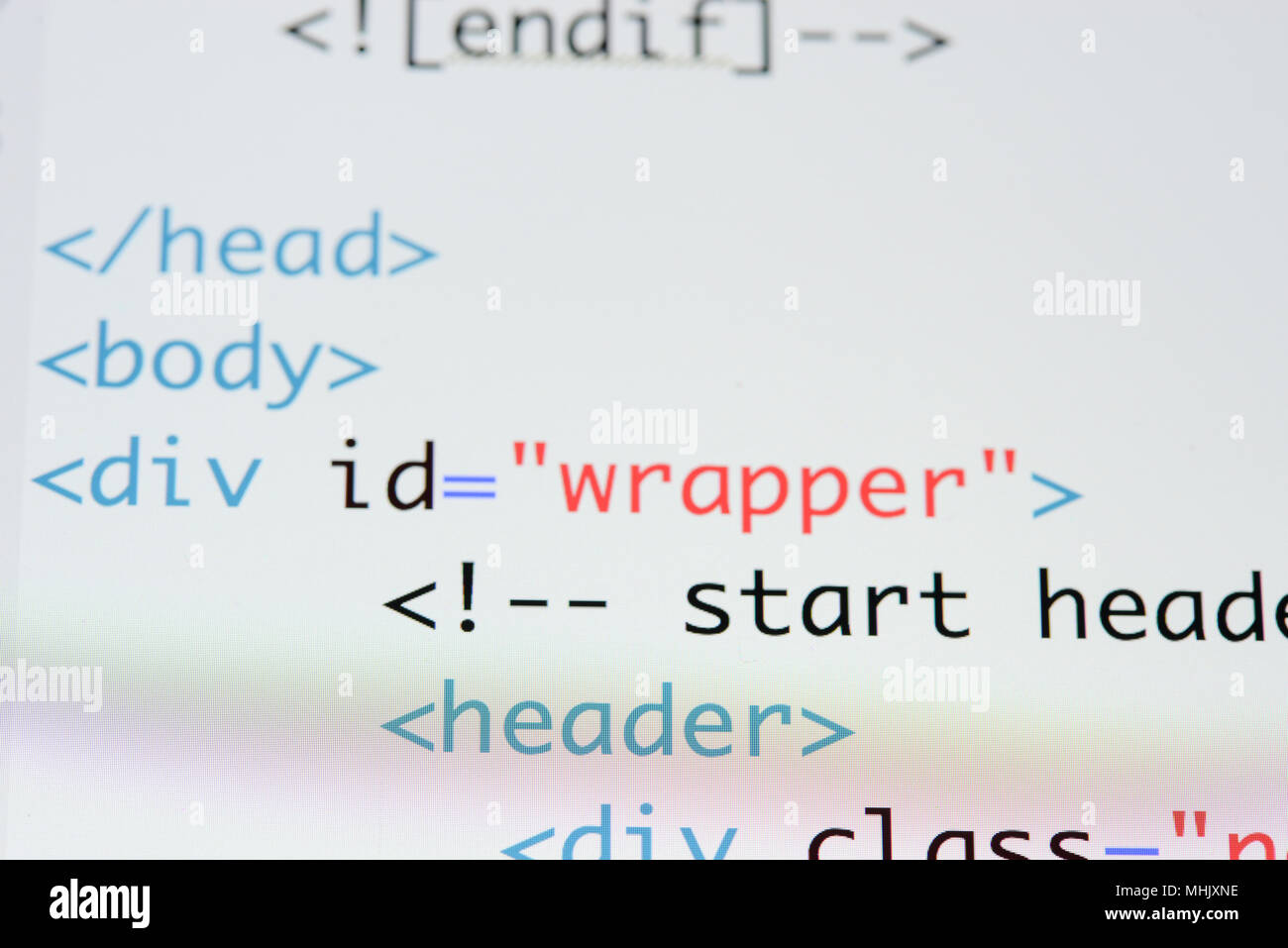 Real Html Code Developing Screen Programing Workflow Abstract Algorithm Concept Lines Of Html