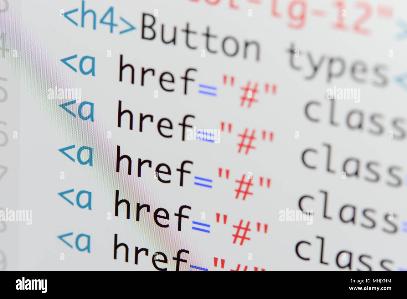 Real Html Code Developing Screen Programing Workflow Abstract Algorithm Concept Lines Of Html